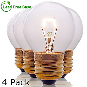 Oven Light Bulbs – 40 Watt Appliance Replacement Bulbs for Oven, Stove, Refrigerator, Microwave. High Temp G45 E26/E27 Socket. Standard Lead-Free Base - 400 Lumens – Warm White. 4 Pack