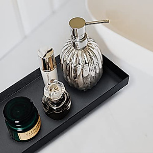 Aglary Rectangle Black Matte Metal Tray, Suit for Candle Holder, Vanity Decor Projects, Bathroom Toilet Tank Tray, Perfume or Jewelry Storage, and Coffee Table Centerpiece