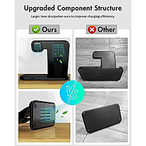 Charger Station for Apple Multiple Devices, 3 in 1 Fast Wireless Charger Stand Dock Foldable for iPhone 14 13 12 11 Pro X XS 8 Plus Apple Watch Series 8 7 6 SE 5 4 3 2 & AirPods 3/2/Pro with Adapter