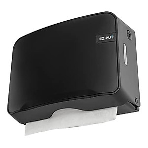 EZbrnd Wall Mount MULTIFOLD Hand Towel Dispenser for Kitchen/Bathroom/Office/RV/Airbnb, Black, 3200B-EZ