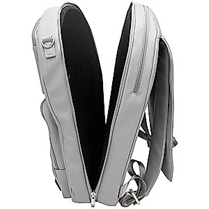 OTGBABY Diaper Bag Backpack with Changing Station, Unique and Functional Mommy Bag, Premium Vegan Leather Diaper Bag with 7 Storage compartments, Dove Gray