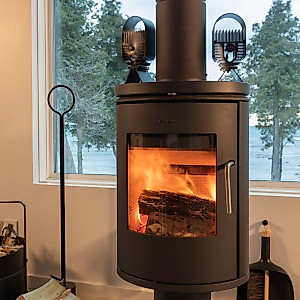 Ecofan® AirDeco I, Superior Performance Stove Fan, Heat Powered, Contemporary Style. Low Start Temperature, 160CFM Nickel Blade, Mid-Sized