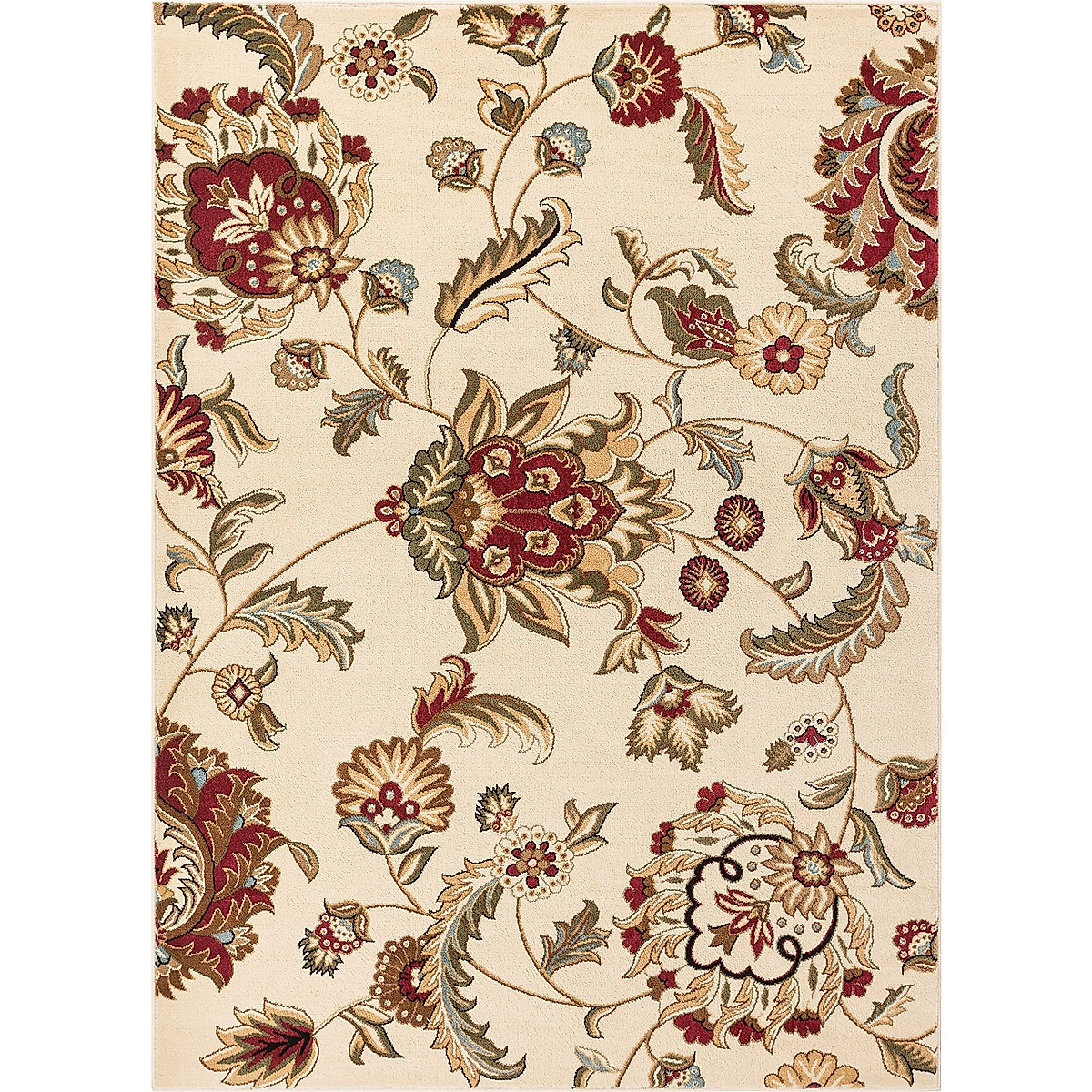Well Woven Barclay Collection Ashley Oriental Ivory 2x7 Runner Rug - for Hallways, Kitchens, and Entryways