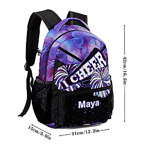 zaaprintblanket Custom Purple Blue Art Cheerleaders Horn Unisex Casual Nylon Backpacks Lapto Bag for Gift Hiking Camper Travel Pack