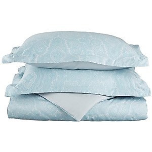 Superior Cotton Blend 600 Thread Count, Soft, 2-Piece Twin Duvet Cover Set, Blue