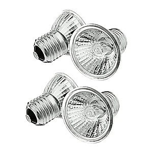 4-Pack 50W UVA+UVB Bulbs | Heat and Light for Reptiles and Amphibian Tanks, Terrariums and Cages | E27 Lamp Works with Various Lamp Fixtures