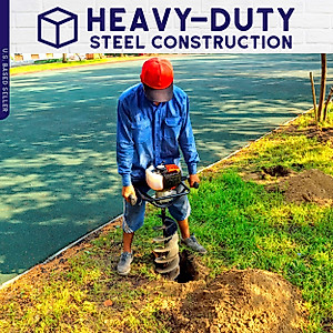 BISupply Auger Drill Bit - 4 x 30 Inch Garden Auger Spiral Drill Bit Black Steel Garden Auger Spiral Drill Bit Tool