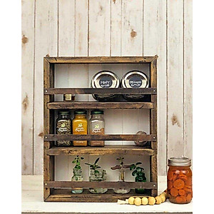 Mansfield Cabinet No. 104 - Solid Wood Spice Rack Cabinet Early American/Farmhouse Red