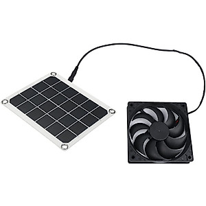 Multipurpose Solar Panel Fan Kit, 10W Solar Panel Powered Dual Fan, Waterproof Portable Outdoor Solar Exhaust Fan for Greenhouse, Dog House, Window Exhaust, RV