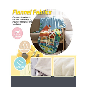 CUVYEU Blue Blanket Blanket Girls Boys Throw Blanket Blue House Blanket for Room Decor Bedding Sofa 50"x60"