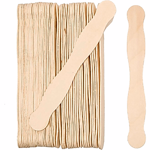 Wooden 8" Fan Handles, Wedding Programs, or Paint Mixing, Pack 100, Jumbo Craft Popsicle Sticks for Auction Bid Paddles, Wooden Wavy Flat Stems for Any DIY Crafting Supplies Kit, by Woodpeckers