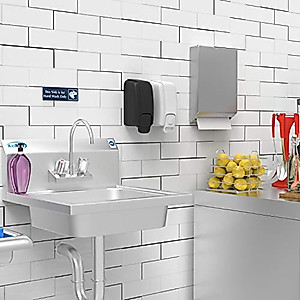 KoolMore Stainless Steel Commercial Hand Sink with Goosneck Faucet 17" x 15" - Wall Mount Hand Wash Sink, Silver (SH17-4GNF)