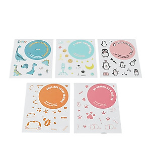 Colored Stickers, PVC 5 Different Designs Camera Stickers for Protective Covers Space Animals Series