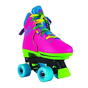 Circle Society Classic Adjustable Indoor & Outdoor Childrens Roller Skates - Jojo Siwa Rainbow - Sizes 3-7, 170035,Multi