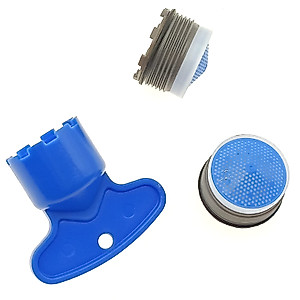 OZXNO 1 Set 18.5mm Faucet Filter Restrictor Faucet Aerator Wrench Restrictor Replacement Parts for Bathroom or Kitchen (1×Aerator Key, 5×Tap Aerators)