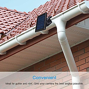 Gutter Mount for Ring Solar Panel - OkeMeeo Outdoor Mount for Arlo, Eufy, Reolink Solar Panel High for Maximum Sunlight Exposure, Black,1Pack (Not for Super Panel)