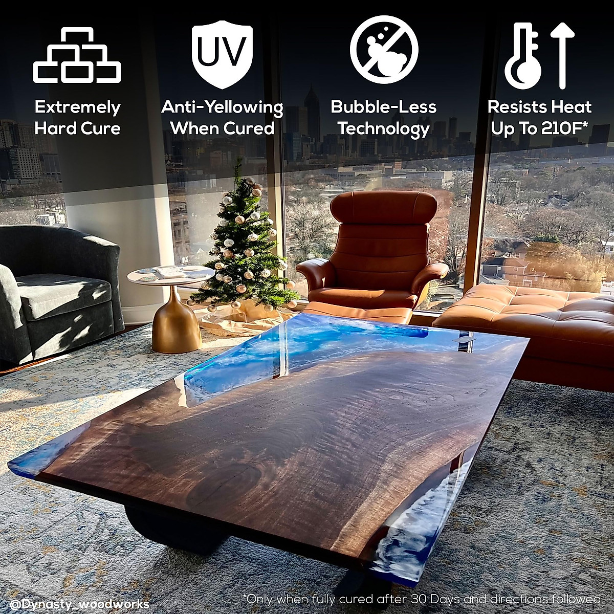 Deep Pour Epoxy Resin Kit Crystal Clear Liquid Glass 2 to 4 Inches Food Grade Safe Clear Epoxy Resin, Single Pour, Live Edge, River Tables and Wood Filler- 0.75 Gallon Clear Casting Resin Kit 2:1