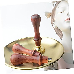 VILLCASE 3Pcs Wooden Handle Wedding invites Wooden Stamps Wedding Scrapbook Seal Stamp Head Replacement Wax Envelope Seal Handle Wax Stamp Replacement Heads Wedding Stamp Handle Beech die