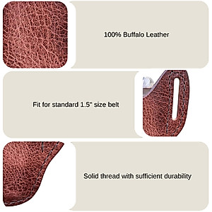 Coast Leathers, Leather Knife Sheath, Trapper Knife Sheath, Slanted Pancake Sheath, Belt Sheath, Leather Holster (Distressed Brown)