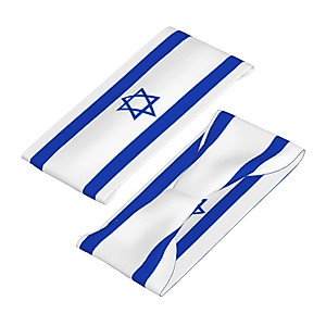 Israeli National Flag Sports Headbands Unisex Yoga Non-Slip Quick-Drying Workout Hairband
