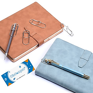 Wisdompro Pen Clip, 12 Pack Stainless Steel Pen Clip Holder for Notebook, Books, Journal, Clipboard, Paper, etc. - Fits Almost Any Pen Size (Silver)