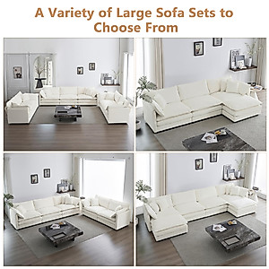 mikibama Luxury Loveseat Sofa Couch, 76" Modern Chenille Deep 2-Seater Cloud Couch with 2 Armrest Pillows and 2 Toss Pillows, Love Seat for Living Room Bedroom Office Apartment, Beige