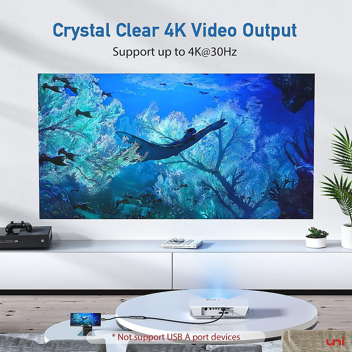 uni USB C to HDMI Adapter 4K, High Speed HDMI to USB-C Adapter, Type C (Thunderbolt 3/4) HDMI Converter Compatible with MacBook Pro/Air, Chromebook, XPS, Surface, iPhone 15 Pro/Max, Galaxy S23