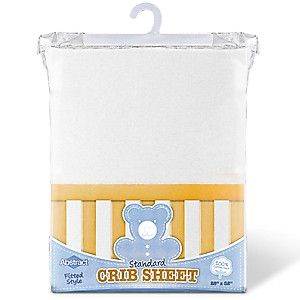 Abstract Cotton Crib Sheets - Fitted Crib Sheet for Standard Crib Mattress - Ultra Soft Crib Sheets for Boys Girls Baby - Universal - Snug Fitted - Cotton - 28"x52" (Solid White)