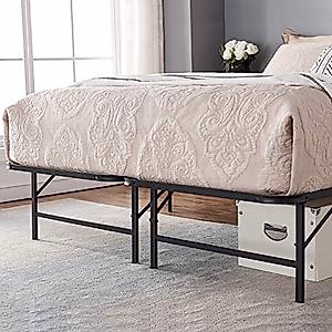 VECELO 14 Inch Metal Bed Frame, Tool Assembly/Quiet Noise Free/Box Spring Replacement Black (King), Foldable Platform