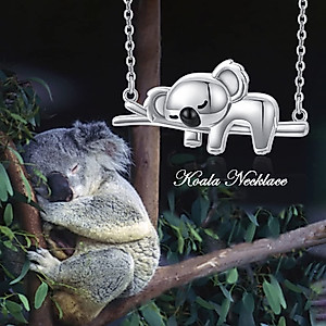 JUSTKIDSTOY Koala Necklace 925 Sterling Silver Cute Animal Koala Bear Jewelry Koala Gifts for Women Animal Lovers