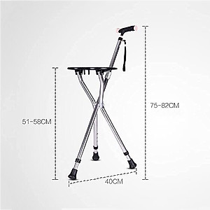 Crutches for Adults Crutches Multifunctional Seat Crutch Aluminum Alloy Walking Stick Folding Three-Legged Stool Elderly Non-Slip Stick Rocking Chair