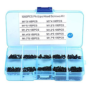 Small Screw, M1 M1.2 M1.4 M1.7 1000pcs Selftapping Screw Head Stainless Steel Rust-resistant for Laptop Repair for Phone