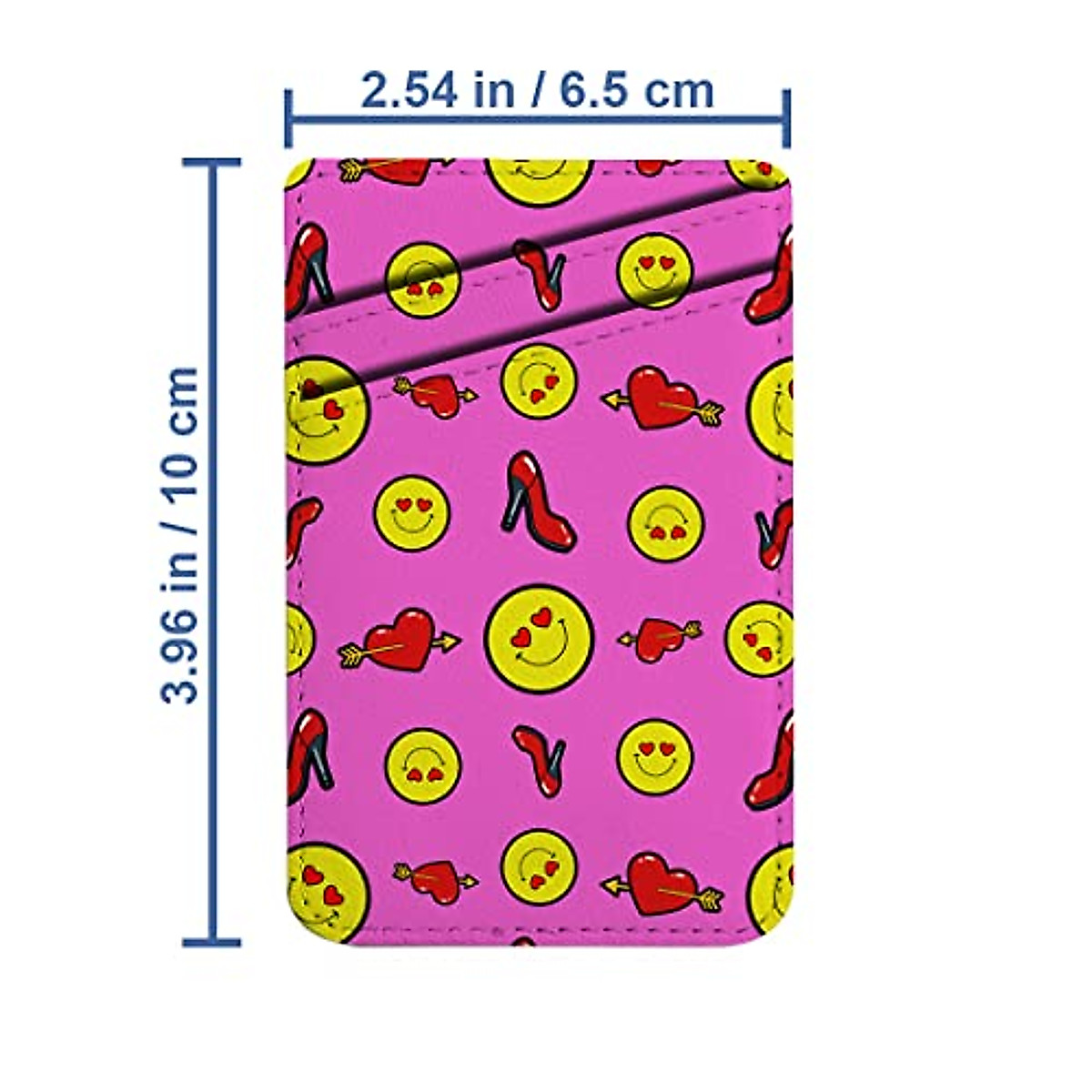 Diascia Pack of 2 - Cellphone Stick on Leather Cardholder ( Hearts Womens Shoes Pattern Pattern ) ID Credit Card Pouch Wallet Pocket Sleeve