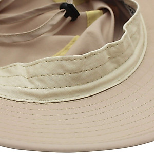 LLmoway Womens Lightweight Outdoor Safari Sun Hat Quick Dry Cooling Fishing Hat with Strap Khaki