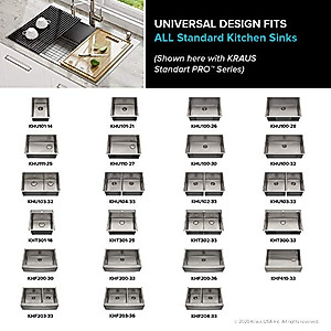 Kraus KRM-10BR Kore Multipurpose Over-Sink Roll-Up Dish Drying Rack, 21 Inch-Regular, Brown