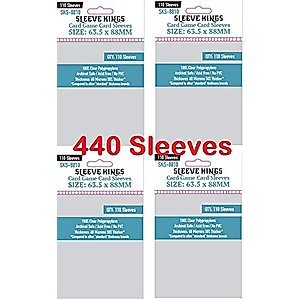 Sleeve Kings Card Game Card Sleeves 63.5 x 88 mm (4x110 Pack, 440 Sleeves)