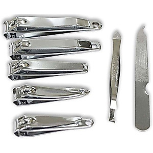 Hawk 7 Piece Cosmetology Set with Nail Clippers, Cleaner, File and Tweezers - B8506-YW