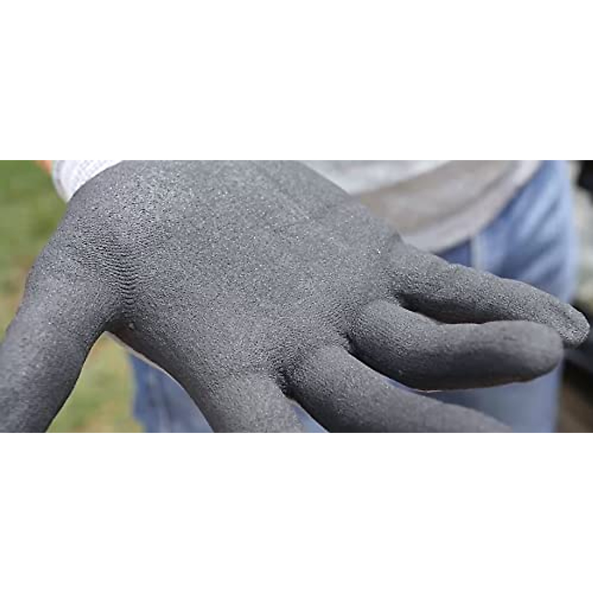 G & F Products 1529XL-DZ Knit Work Gloves, Textured Rubber Latex Coated For Construction, Black, XLarge,Gray