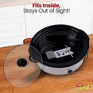 Liddit Crockpot Lid Holder Attachment, Slow Cooker Lid Holder Made Of Durable Material, Easy To Use Design, Multitasking Kitchen Tool, Space-Saving Design, Lid Holder While Cooking (Silver)
