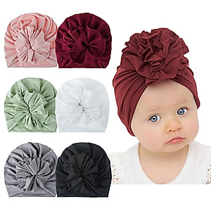 Weradau Baby-Girls Turban,Baby Girl Hat,Turban Hats for Infant Toddlers Girls, Baby Turban Hats with Bow Cap