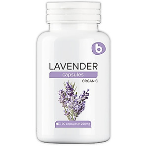 Bobica Premium European Organic Lavender Capsules, Helps Reduce Stress, Calming, GMO Free, Gluten Free, All Natural, 250 mg, 90 Vegan caps