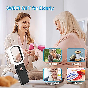 Magnifying Glass with Light and Stand, welltop 25X 10X Handheld Lighted Magnifying Glass Hands Free 9 LED Illuminated Magnifier for Reading, Inspection, Exploring, Jewellery, Hobbies & Crafts