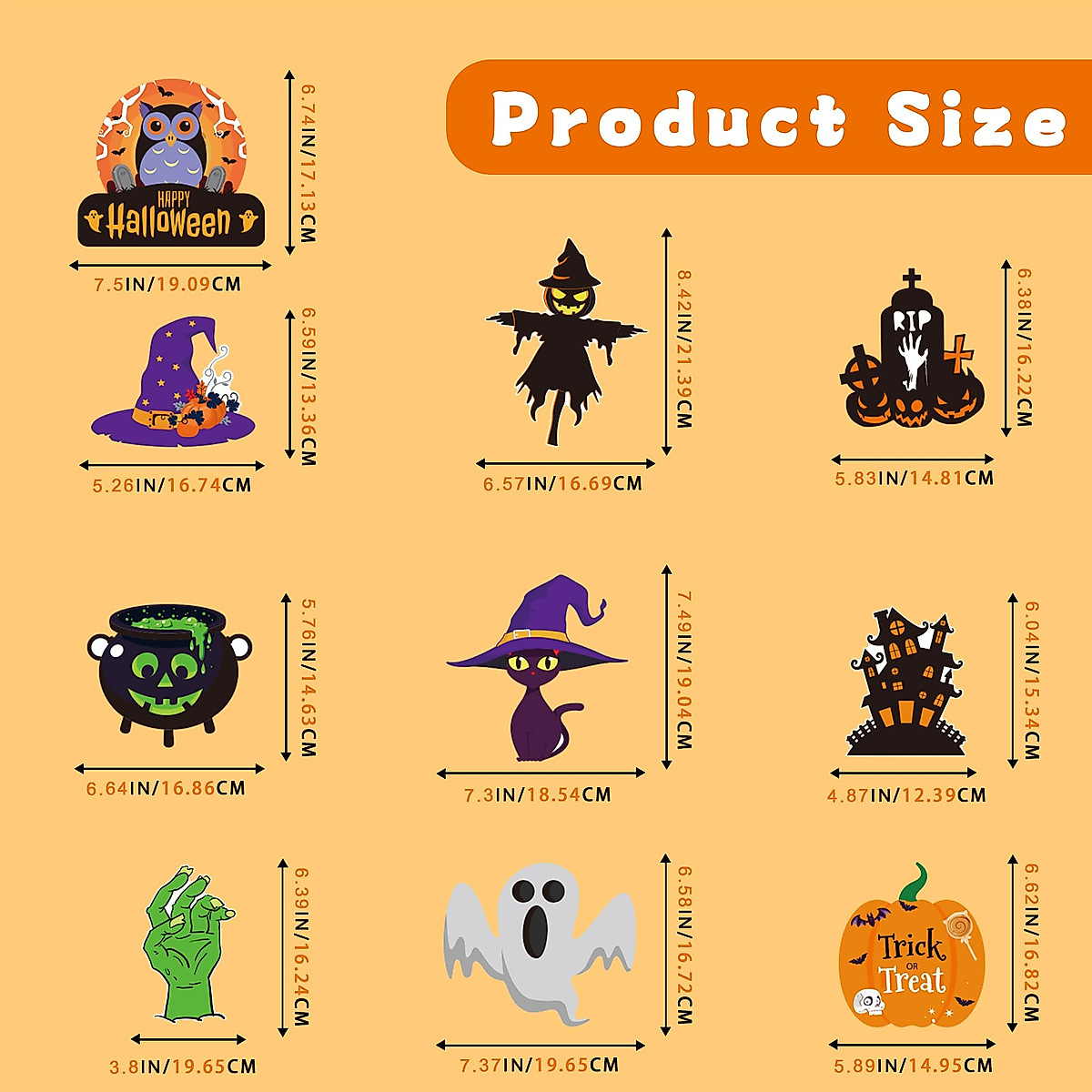 Yoqipati 50Pcs Halloween Ceiling Decorations Hanging Swirls Foil Streamers Ghost Pumpkin Witches Foil Ceiling Streamers for Halloween Party Decorations