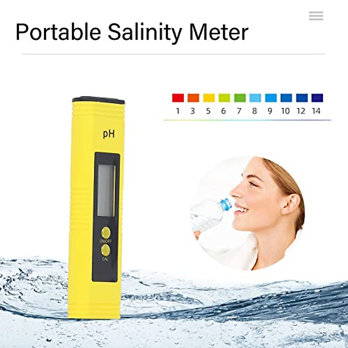 PH Tester, 0 to 14ph PH Meter Accurate Measurement Lightweight for Aquaculture