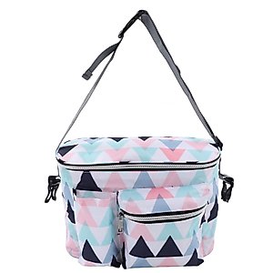 Travel Diaper Bag Tote Large Capacity Outdoor Multi Functional Hanging (Geometry Pattern)