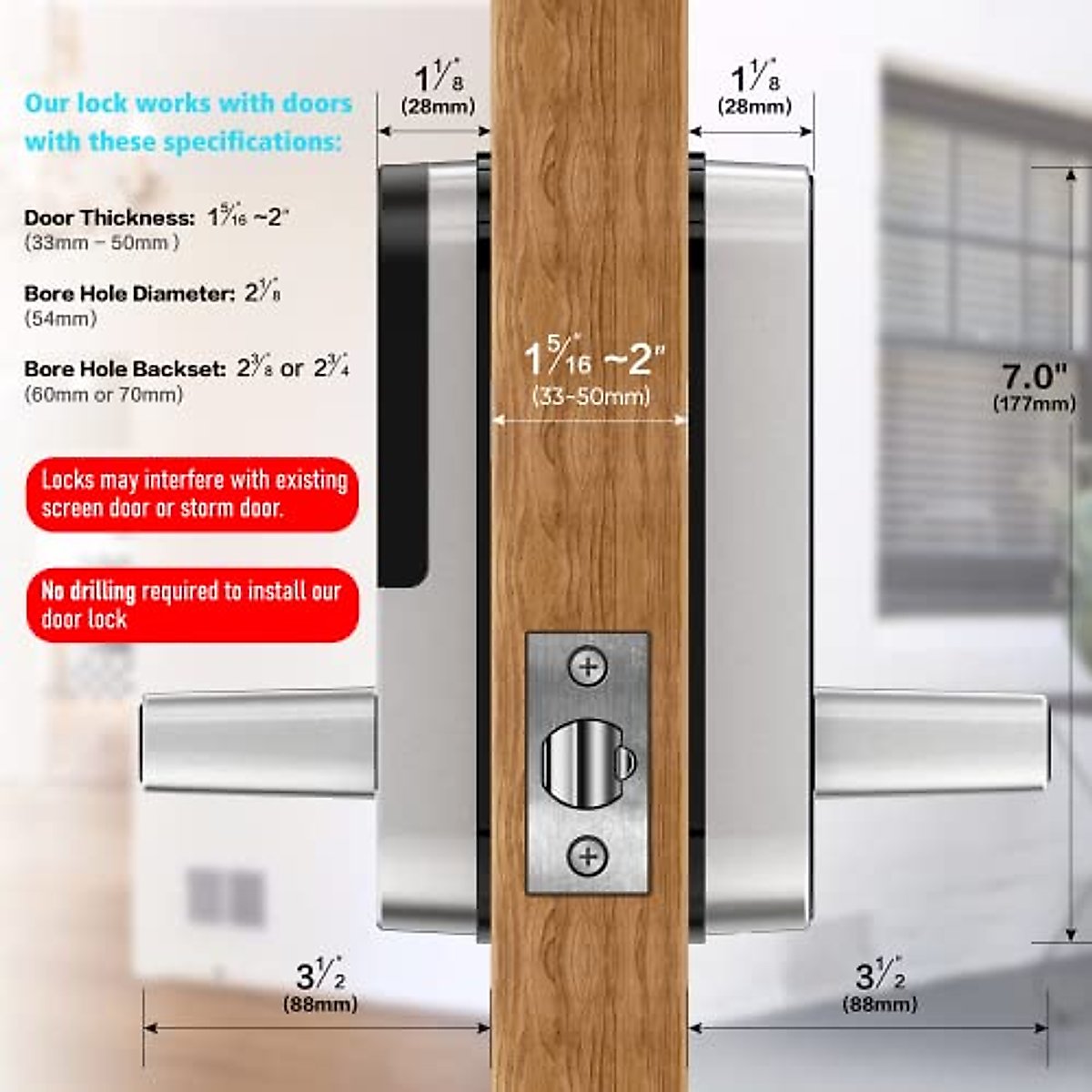 Sifely Keyless Entry Door Lock, Keypad Door Lock, Keyless Door Lock, Fingerprint Door Lock, Biometric Door Lock, Keypad Entry Door Lock, Passcode Code Door Lock, Digital Smart Door Lock (Smart Lock)