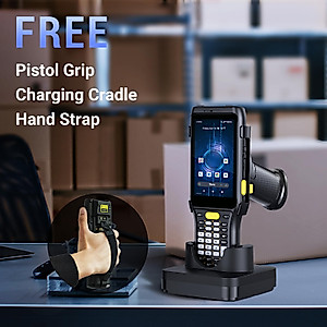 Tera Pro Android Barcode Scanner: 37 Keys Zebra SE4750MR Scan-Range 13FT Qualcomm CPU 6700mAh with Hot-swap Android 11 1D 2D QR Handheld PDA Charging Cradle Pistol Grip 4G BT 5.0 Wi-Fi GPS P161
