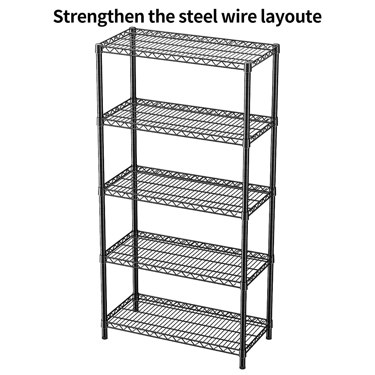 SINGAYE 5 Tier Adjustable Heavy Duty Storage Shelving Unit 1750LBS Shelves 18"D x 36"W x 71"H Black Industrial Garage Organizers