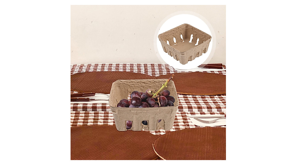 GANAZONO 50pcs Square Berry Baskets for Fruit & Vegetables