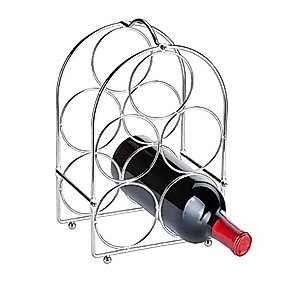 Home Basics Tabletop Wine Rack, Chrome, 5-Bottle